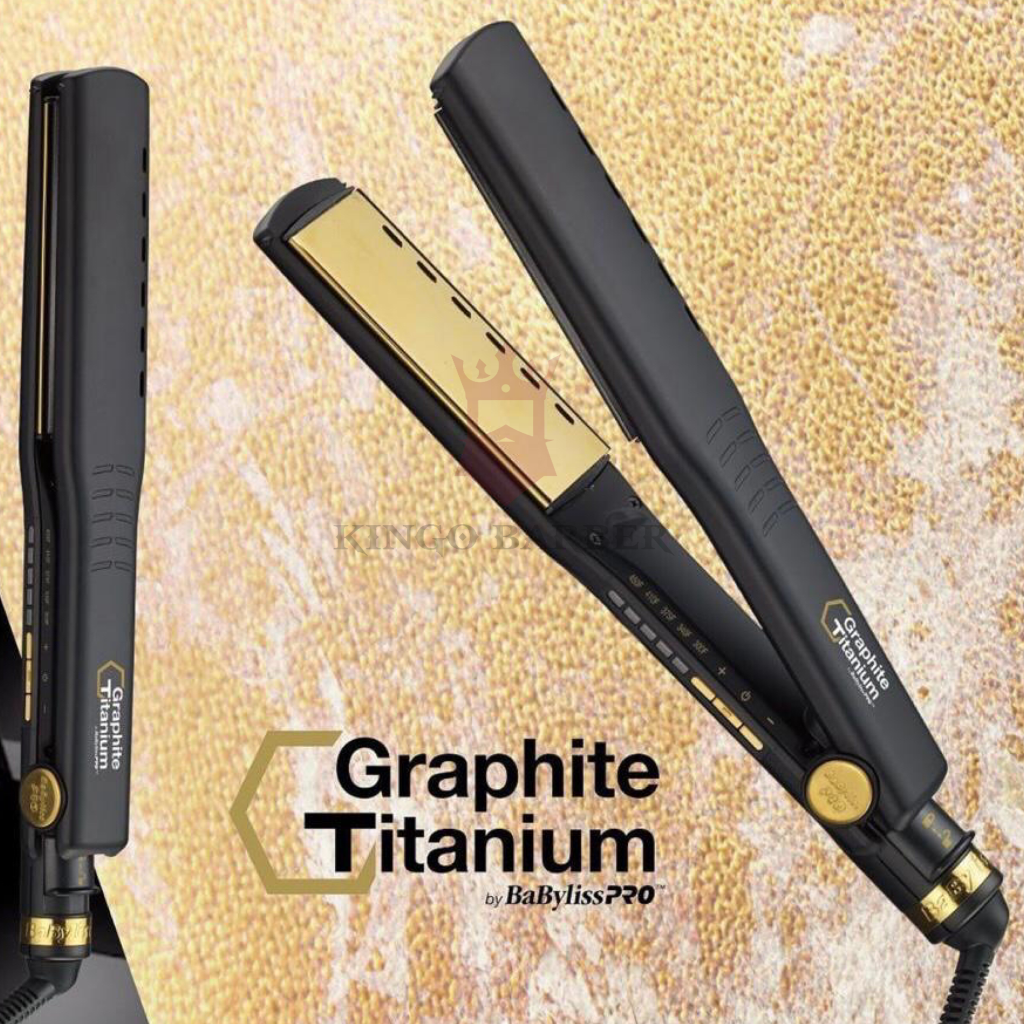 PLANCHA IÓNICA GRAPHITE TITANIUM 38MM BABYLISSPRO - KingoBarber